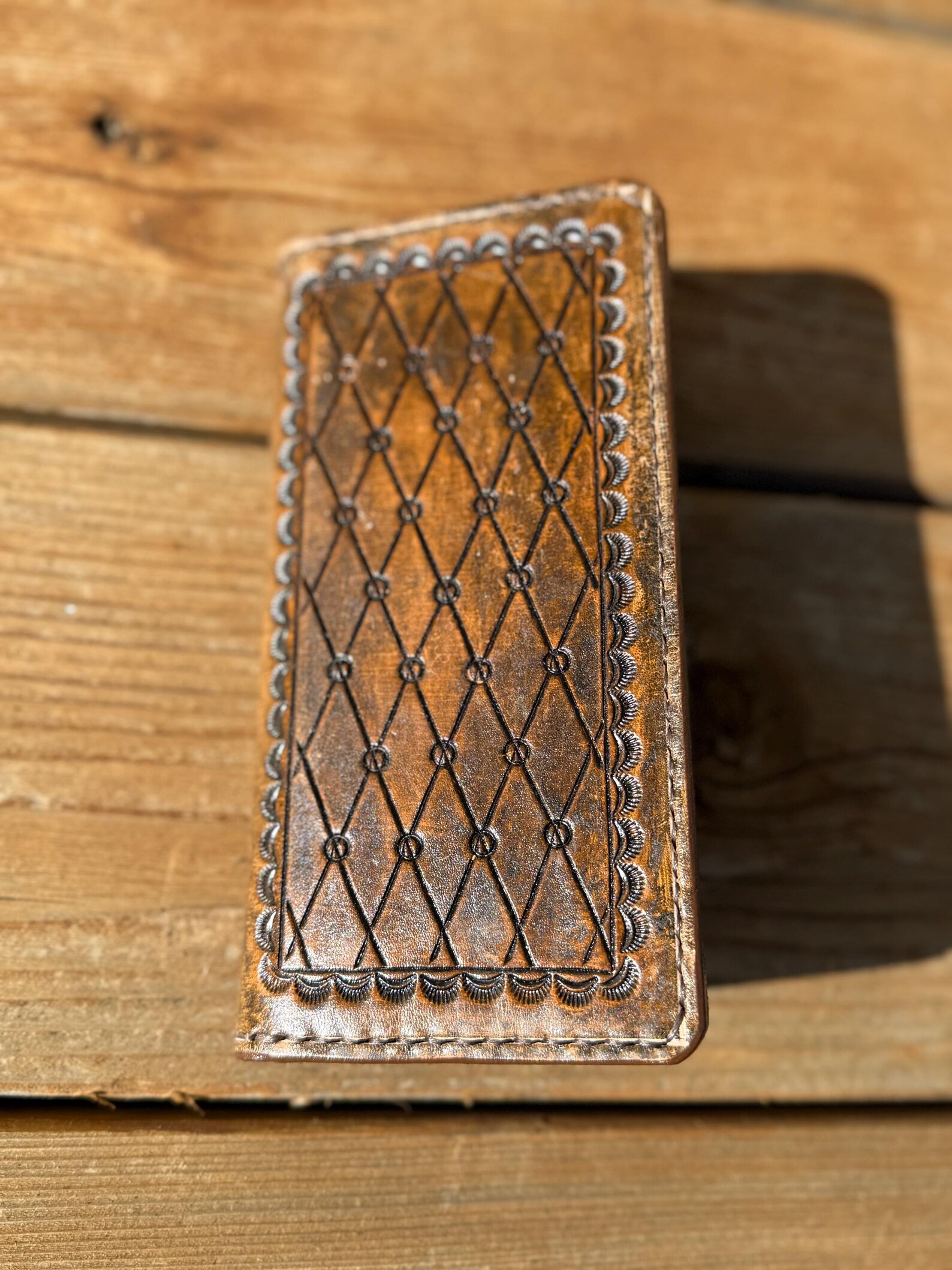 Tooled Roper Long Wallet - Etsy