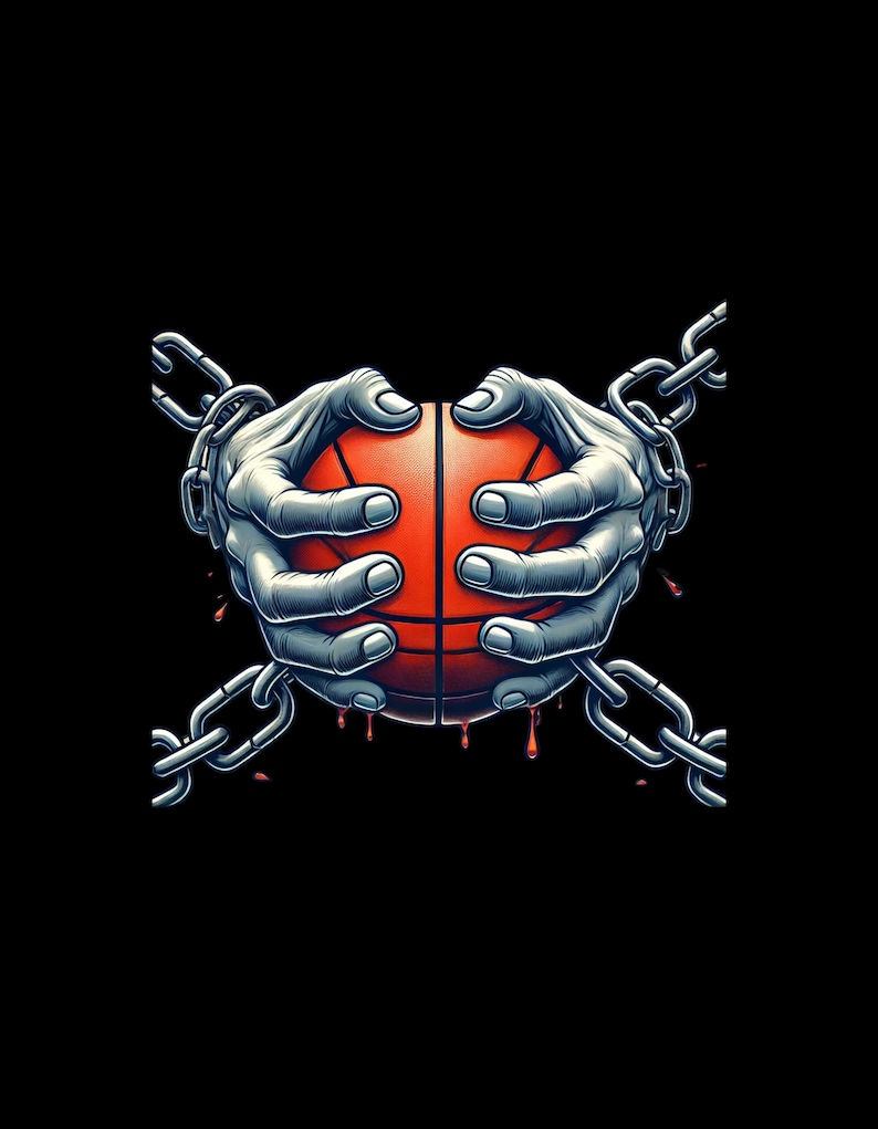 Chained Basketball PNG: AI Generated Sports Design (digital Download ...