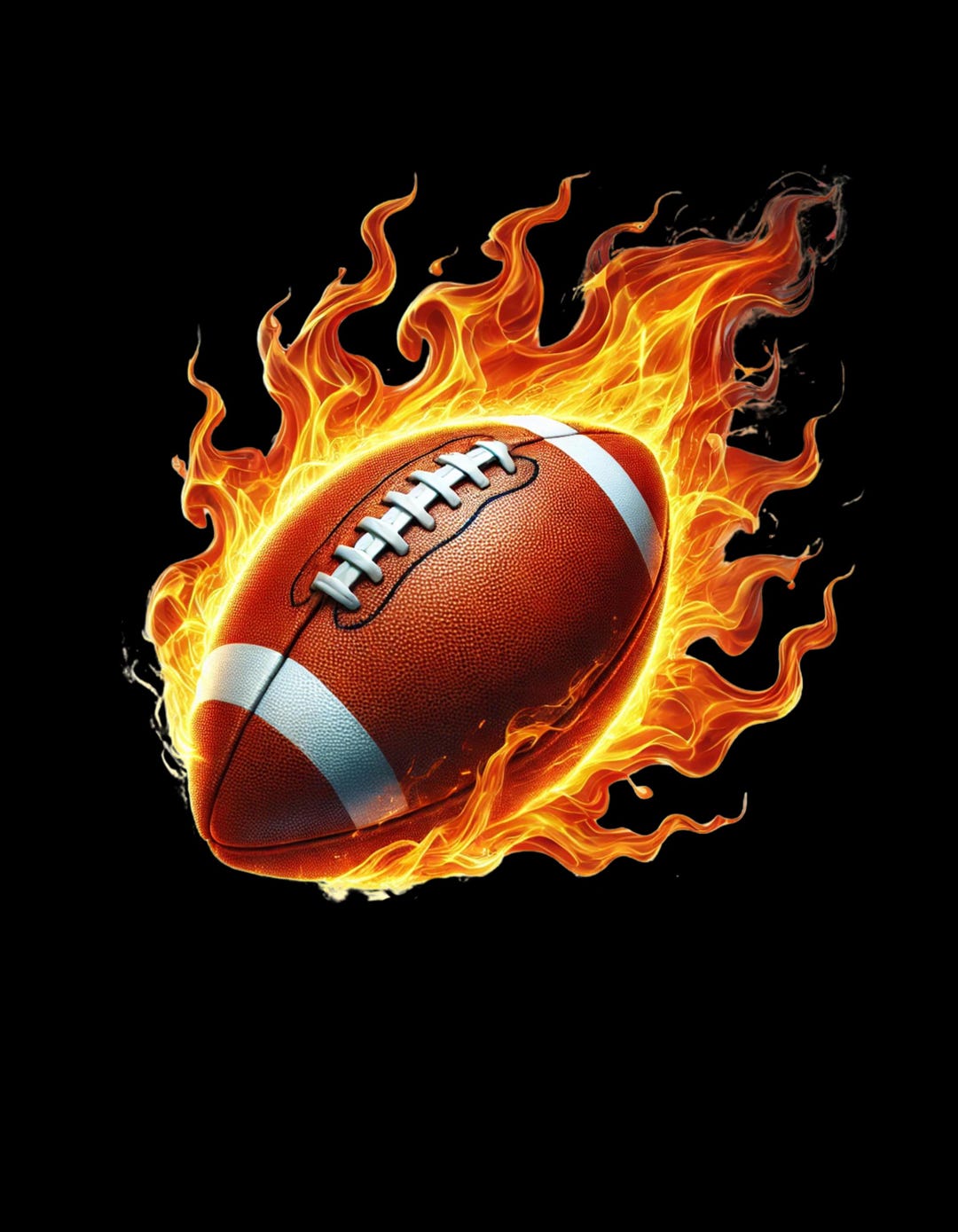Flaming Football PNG: AI Generated Sports Design (digital Download) - Etsy