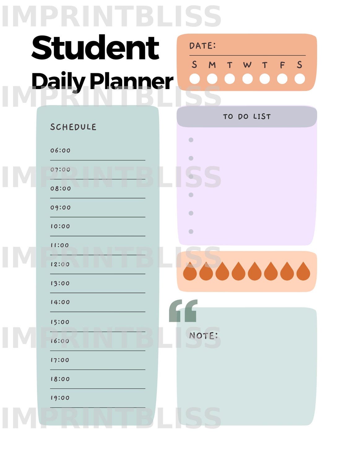 Student Daily Planner | Printable Academic Planner | Study Schedule ...