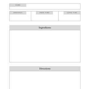 Recipe Cards Bundle Digital and Printable Kitchen Organizer Cooking ...