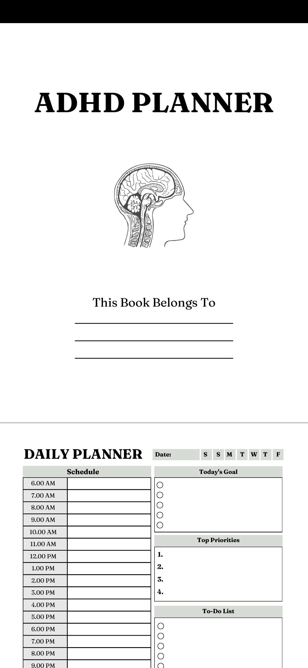 ADHD Daily Planner | Printable PDF to Improve Focus & Reduce Overwhelm ...
