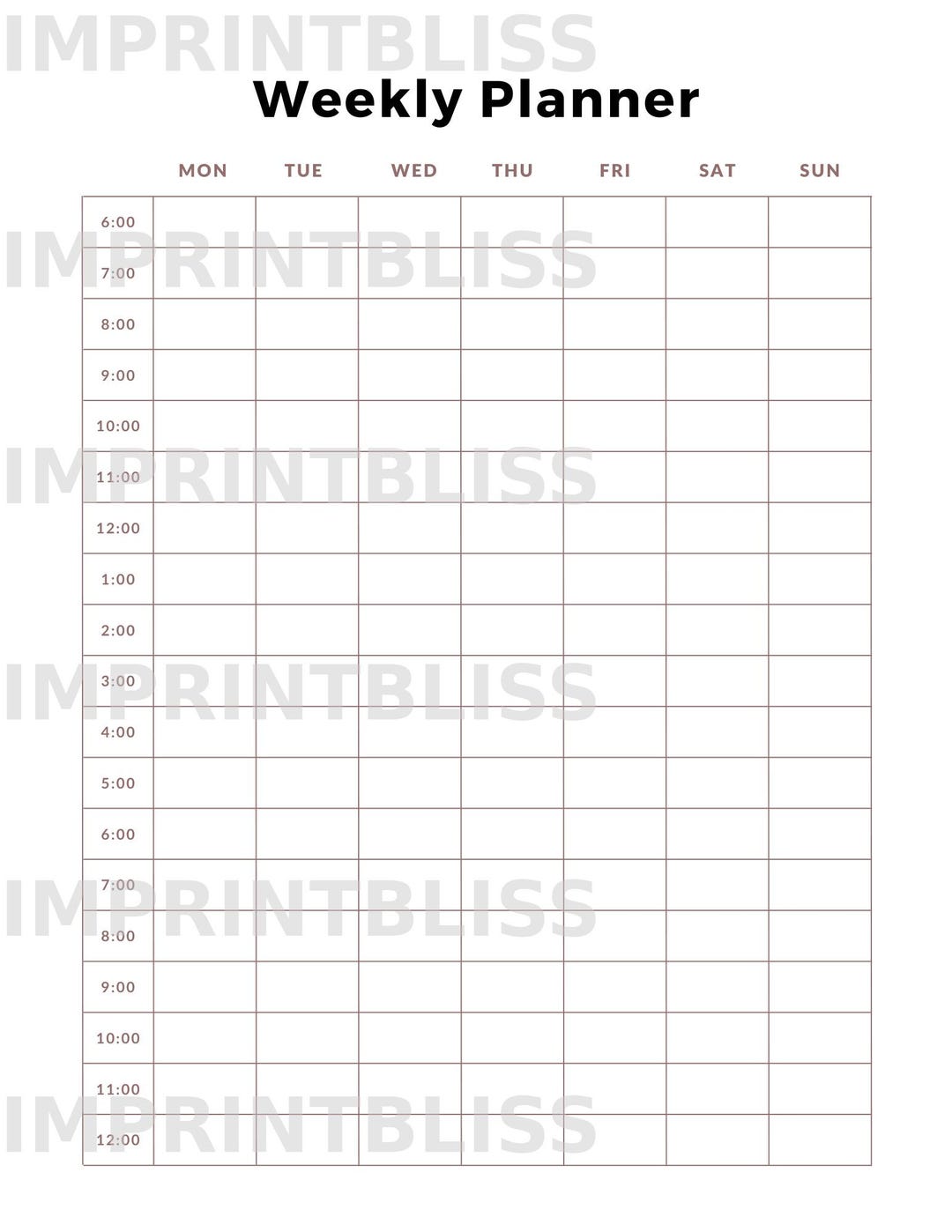 Weekly Planner | Printable Weekly Schedule | Time Block Planner ...