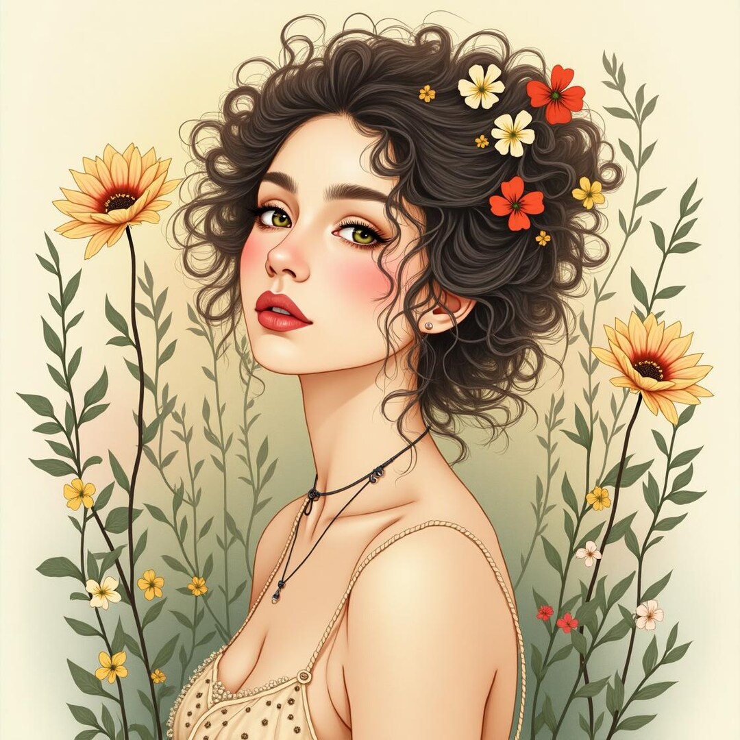 Minimalist Line Art of Female Form and Botanicals – Modern Feminine ...