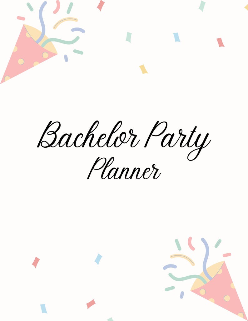 Bachelor Party Planner | Printable Party Itinerary, Budget Tracker ...