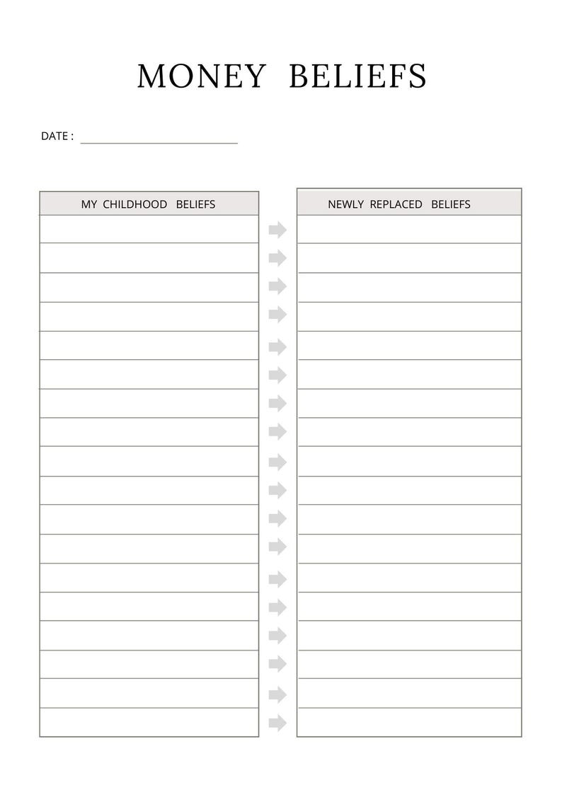 Money Mindset Journal | Printable Wealth Planner, Financial Tracker ...