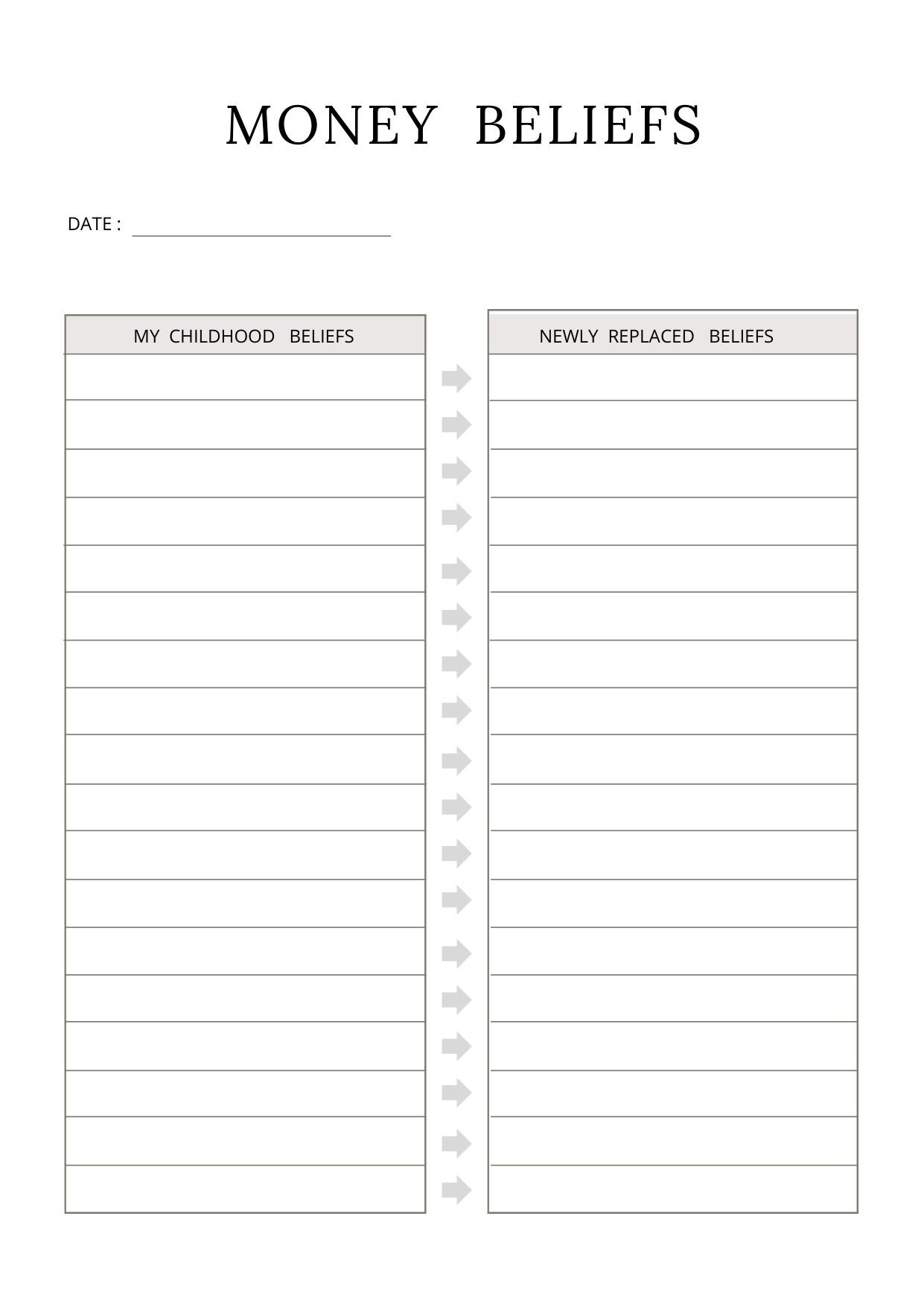 Money Mindset Journal | Printable Wealth Planner, Financial Tracker ...