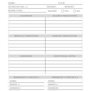 Medical Planner Health Tracker Doctor Visit Log Medication Tracker ...