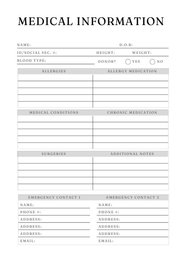 Medical Planner Health Tracker Doctor Visit Log Medication Tracker ...