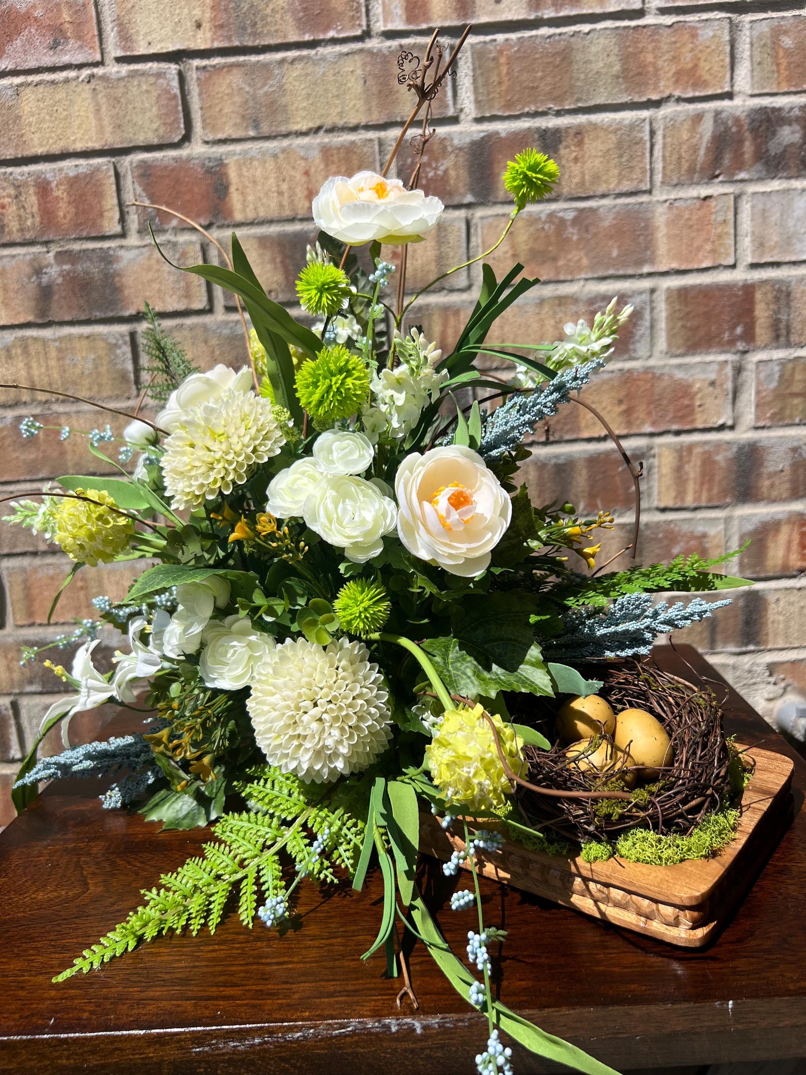 Neutral Floral Arrangement, White Floral Arrangement, Table Decor ...