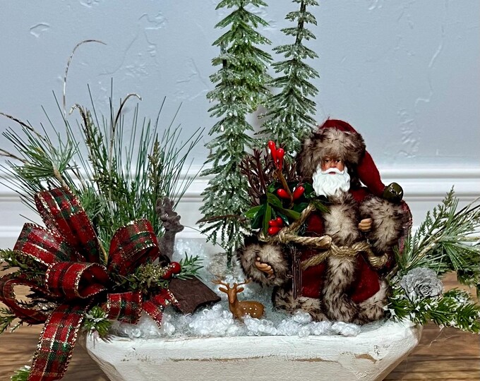Christmas Arrangement, Santa Arrangement, Holiday Arrangement ...