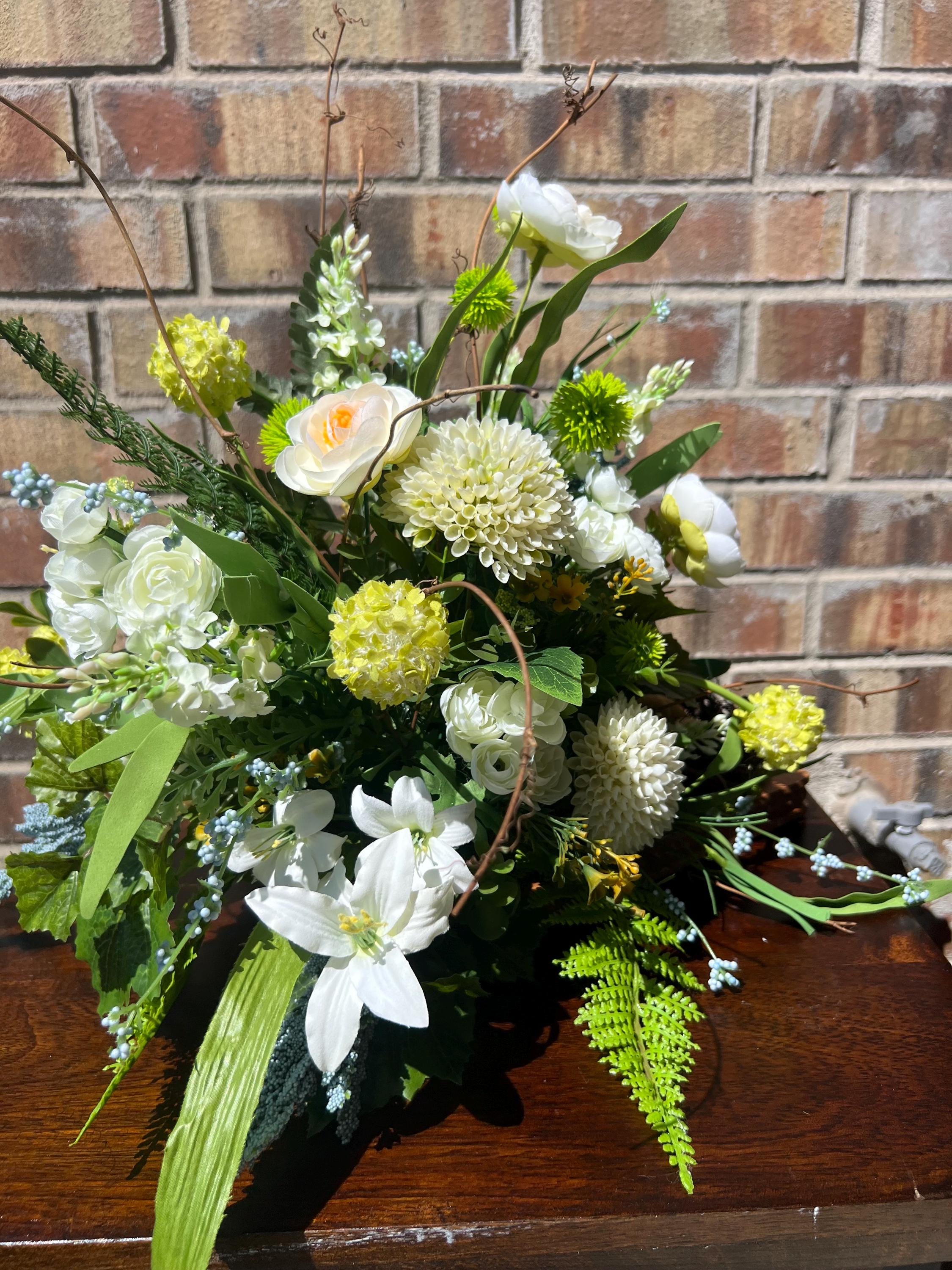 Neutral Floral Arrangement, White Floral Arrangement, Table Decor ...