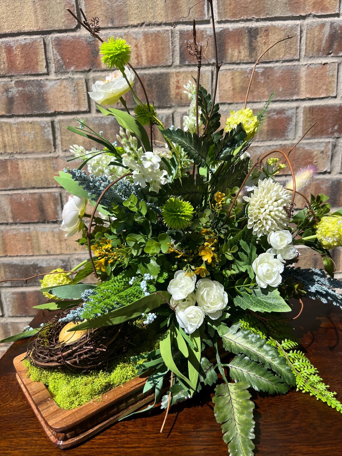 Neutral Floral Arrangement, White Floral Arrangement, Table Decor ...