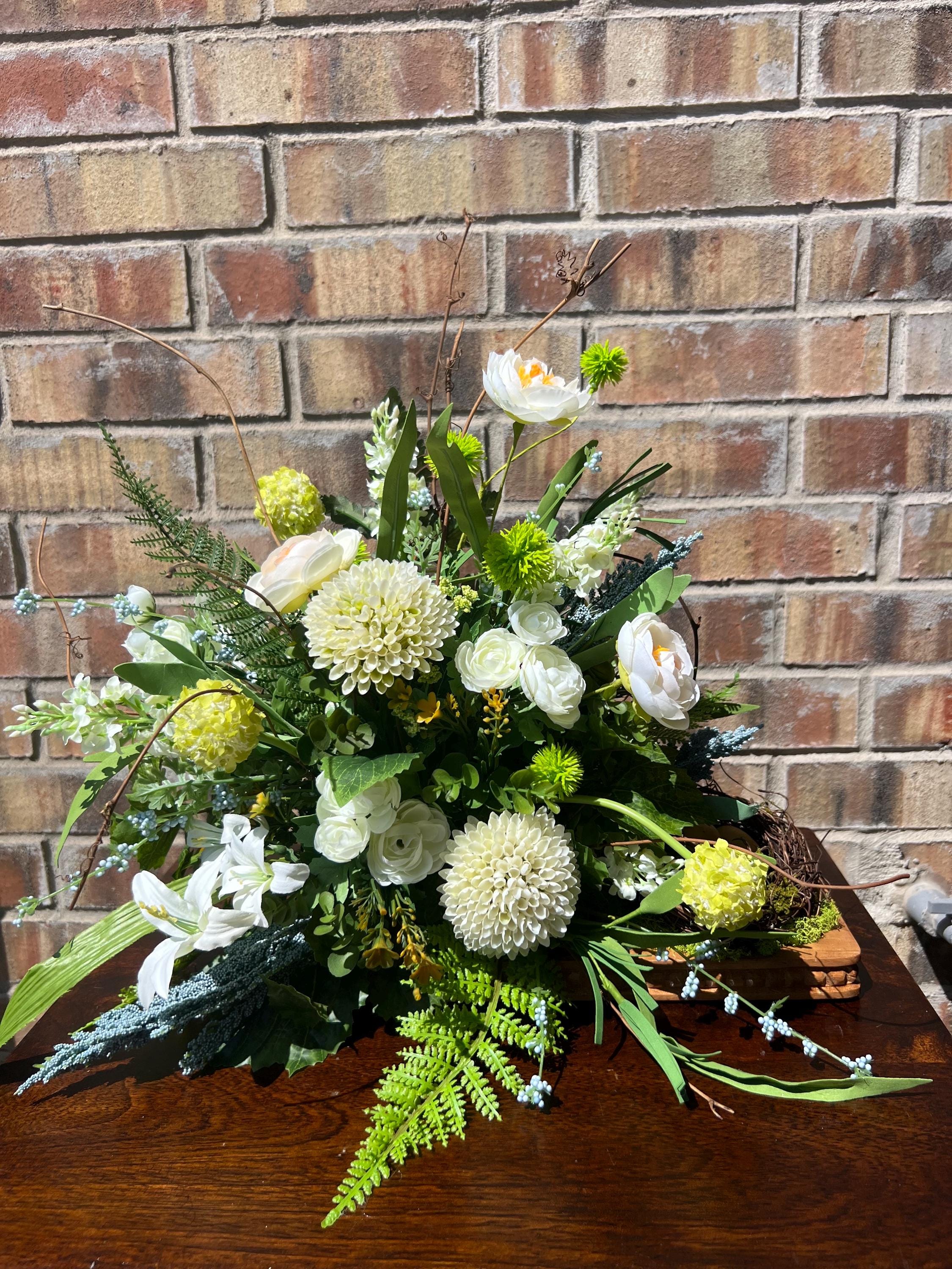 Neutral Floral Arrangement, White Floral Arrangement, Table Decor ...