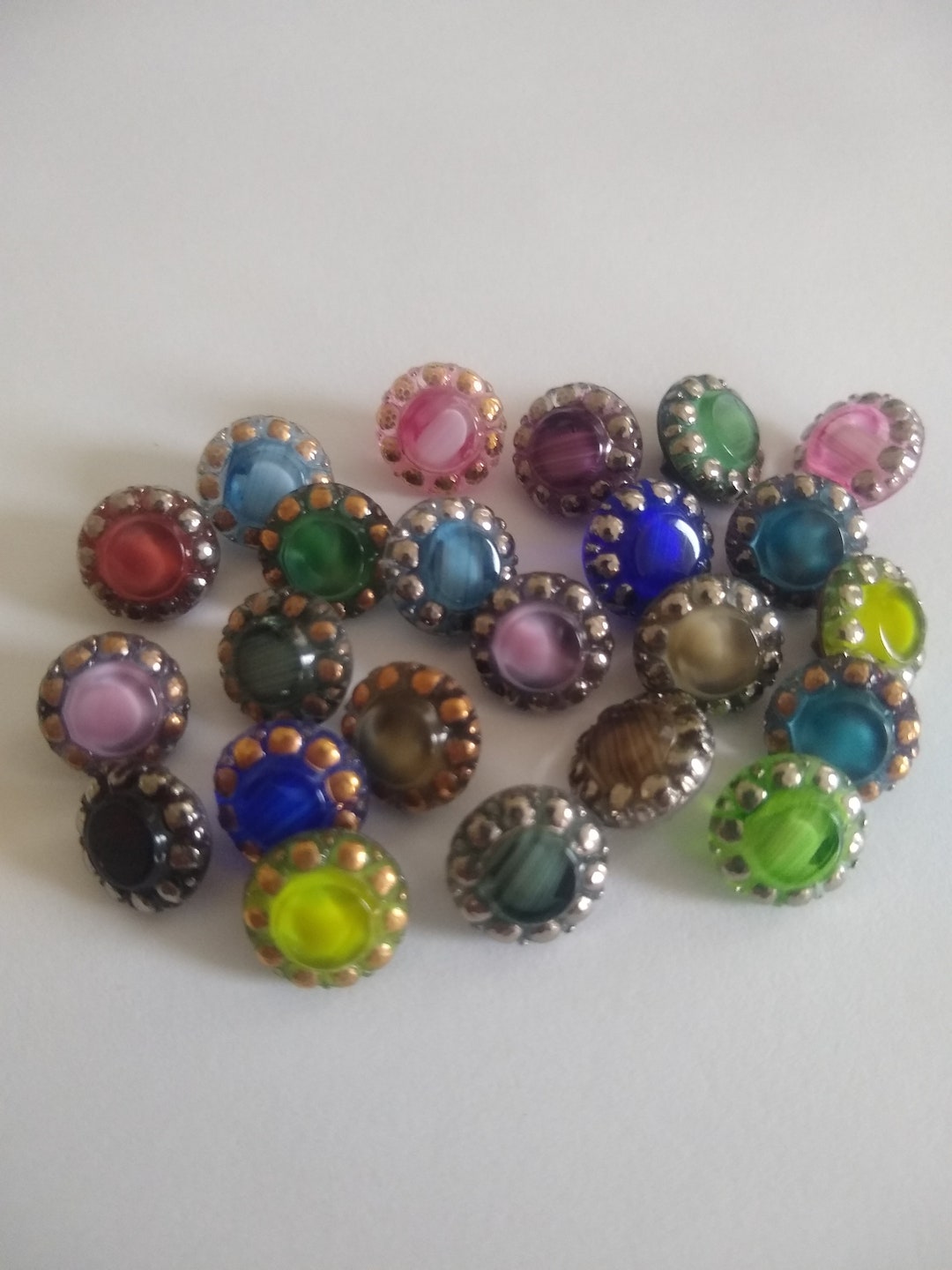 23 Beautiful Vintage Glass Buttons Gorgeous Small Buttons12mm - Etsy