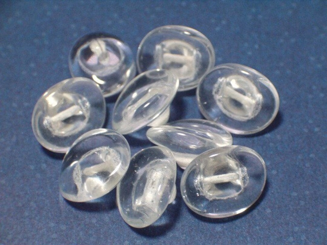 Special 25 Vintage Clear Glass Buttons Large Lot of 9 Sewing Craft ...