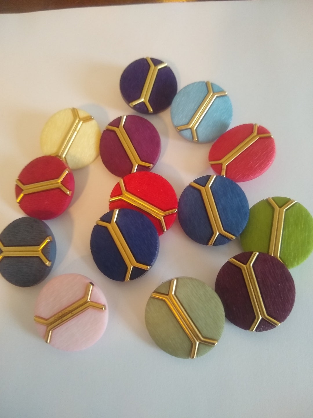 90's Italian Buttons Assorted Color Set of Sample Buttons 1" Craft ...