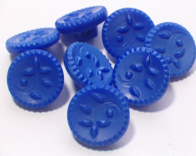 8 Beautiful Cobalt Blue Vintage Glass Buttons 12mm Shank Sewing Buttons ...
