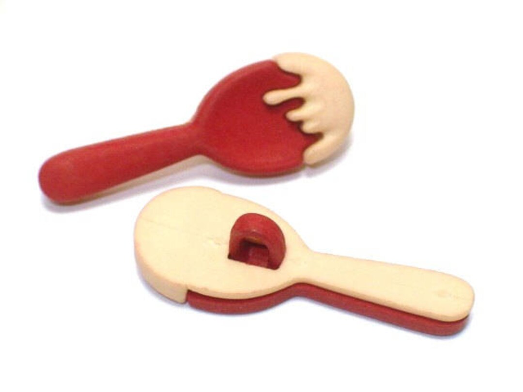 SALE One Vintage Plastic Spoon Button With Batter Realistic Goofy ...