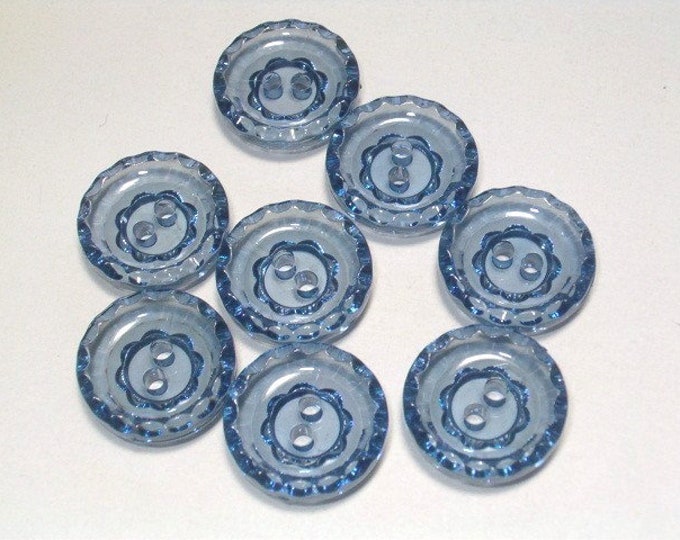 10 Dark Denim Blue Transparent Buttons Look Like Glass Acrylic Buttons ...