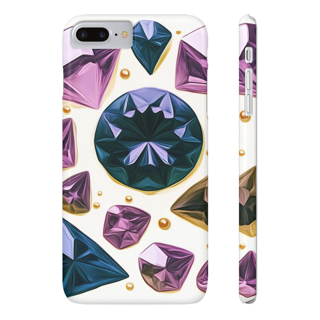 Colorful Gemstones Slim iPhone Cases Slim Glossy Finish iPhone Cases ...