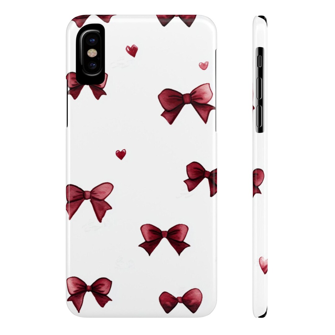 Charming Bow and Heart Slim Phone Cases, Cute Phone Accessories for ...