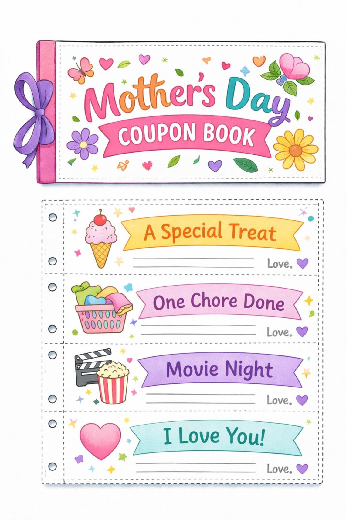 Mothers Day Coupon Book Printable | DIY Gift for Mom | Kids Craft ...