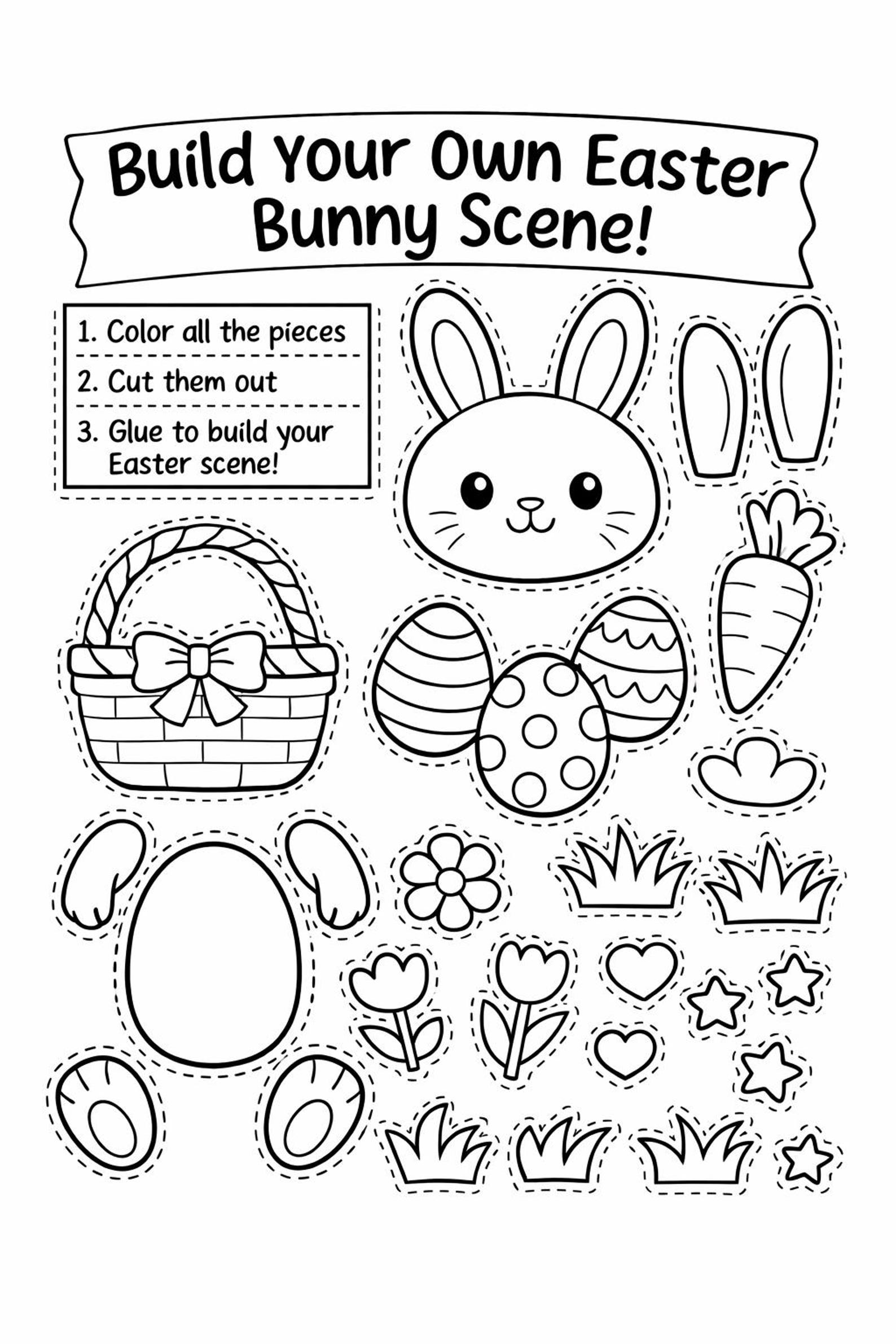 Easter Cut and Paste Craft Printable | Build a Bunny Activity | Any ...