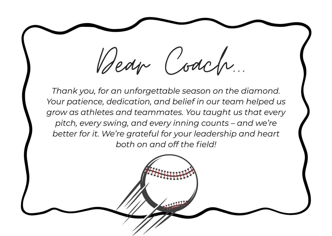 Printable Thank You Coach Card for Baseball, Hockey, Lacrosse, Football ...
