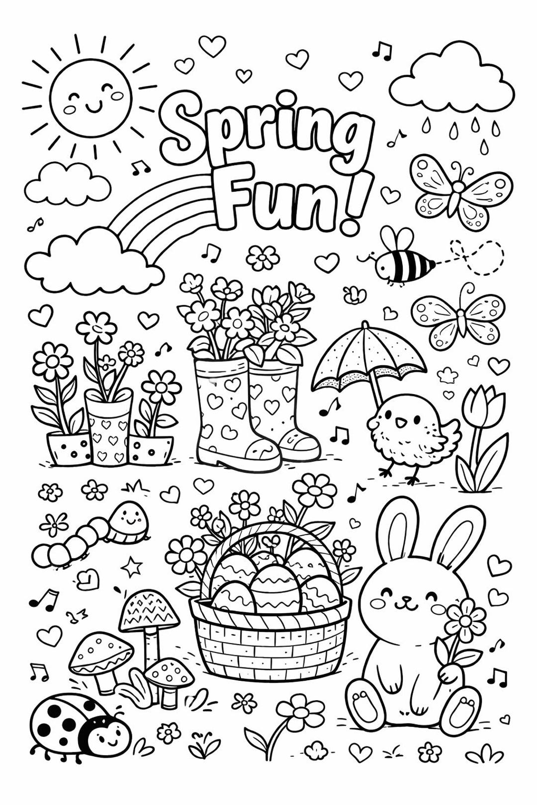 Spring Coloring Page Printable | Kids Spring Activity Sheet | PDF ...