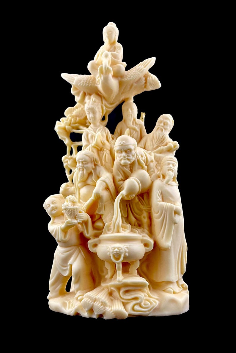 Ivory Fruit Nut Eight Immortals Chinese Decor - Etsy