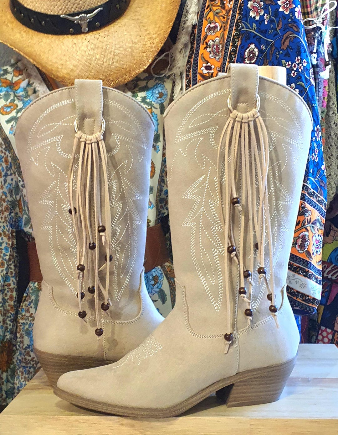 Handmade Boho Boot Charms: Cowgirl Boot Bling (pair) - Etsy