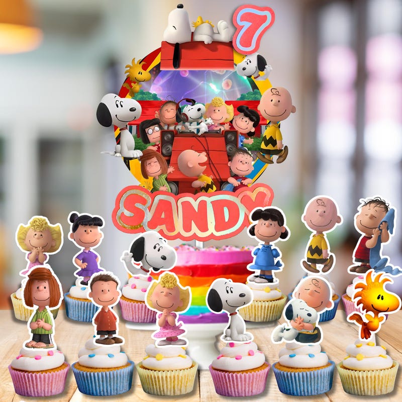 Snoopy Cupcake Toppers - Etsy