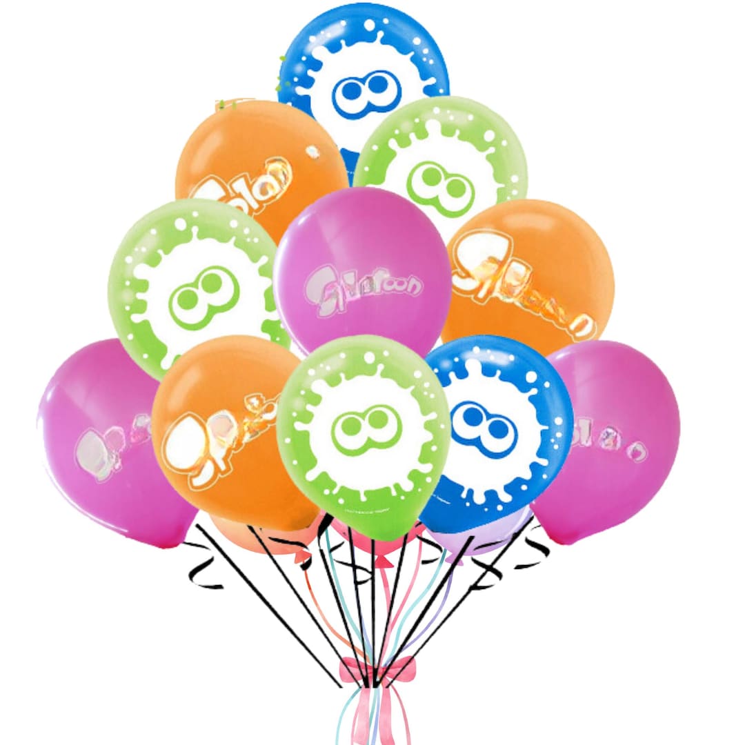 Set Splatoon Latex Bouquet Balloons Happy Birthday Party Supplies ...