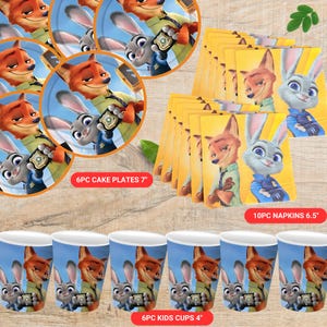 Zootopia Tableware Display Happy Birthday Party Supplies Decorations ...