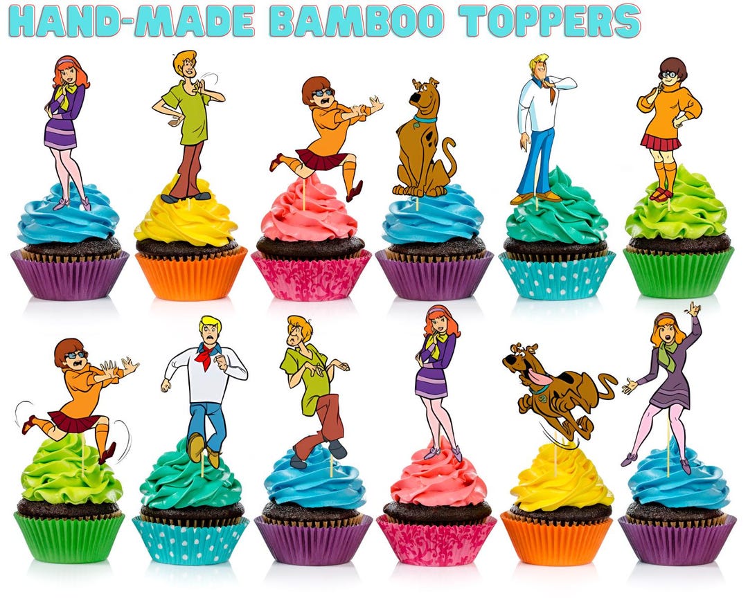 Scooby Happy Birthday Personalized Custom Made Cake Topper and Cupcake ...