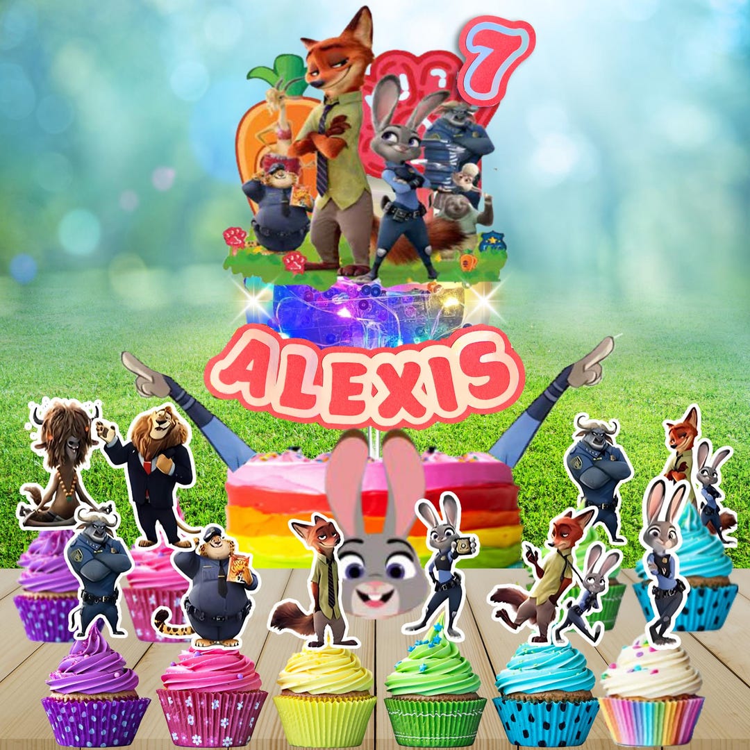 Zootopia Happy Birthday Personalized Custom Made Cake Topper and ...