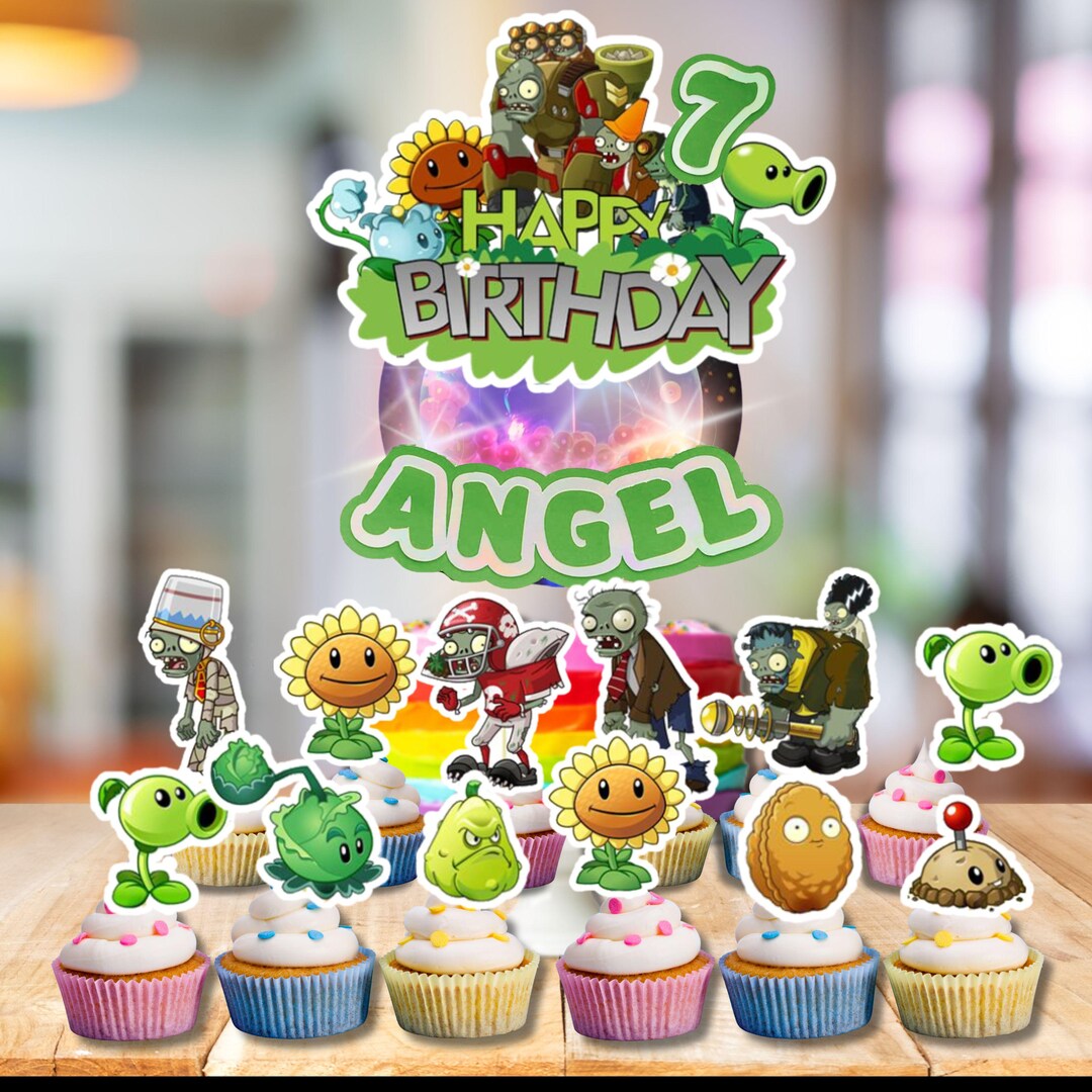 Zombies Happy Birthday Personalized Custom Made Cake Topper and Cupcake ...