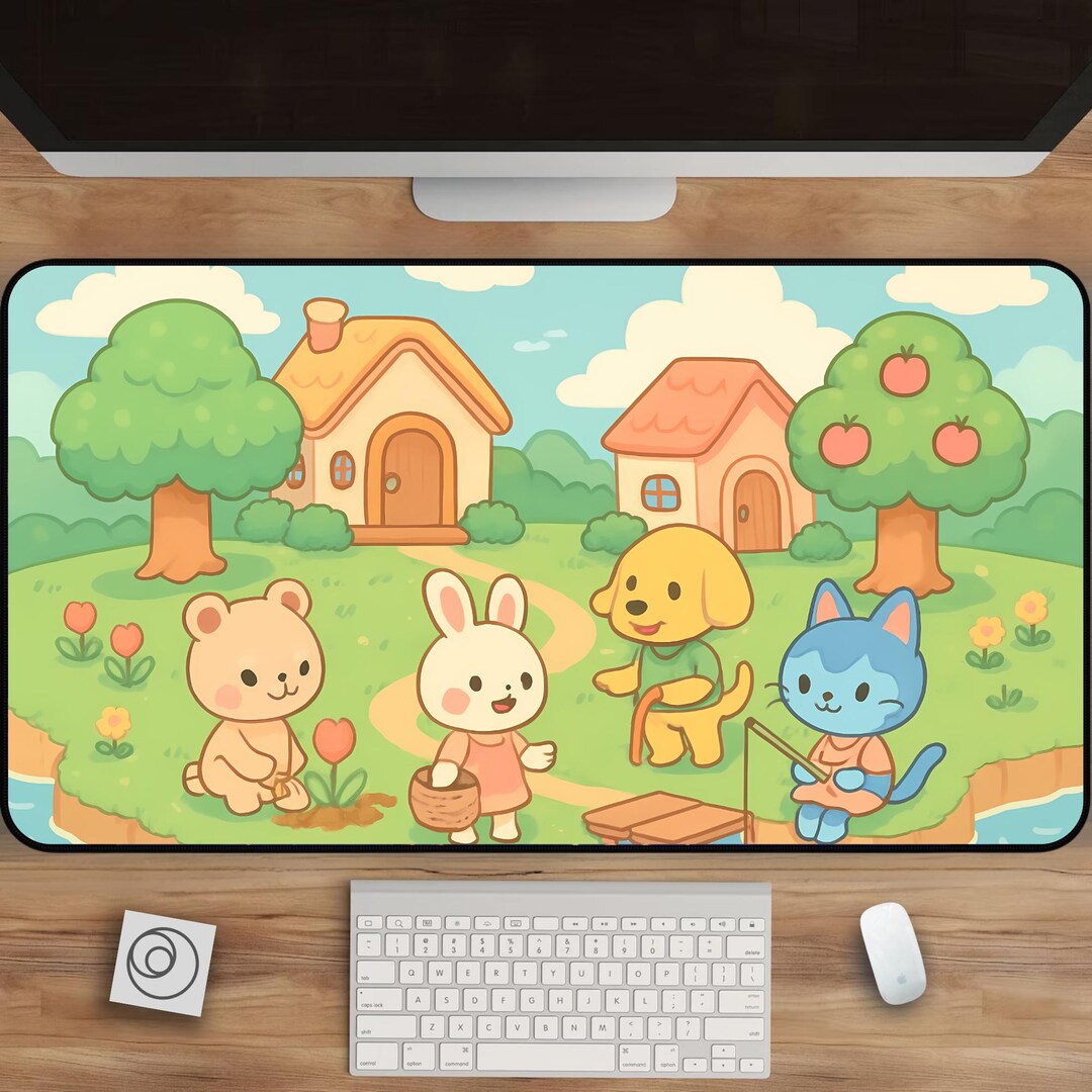 Animal Crossing Inspired Desk Mat – Kawaii Island Life Decor, Cute ...