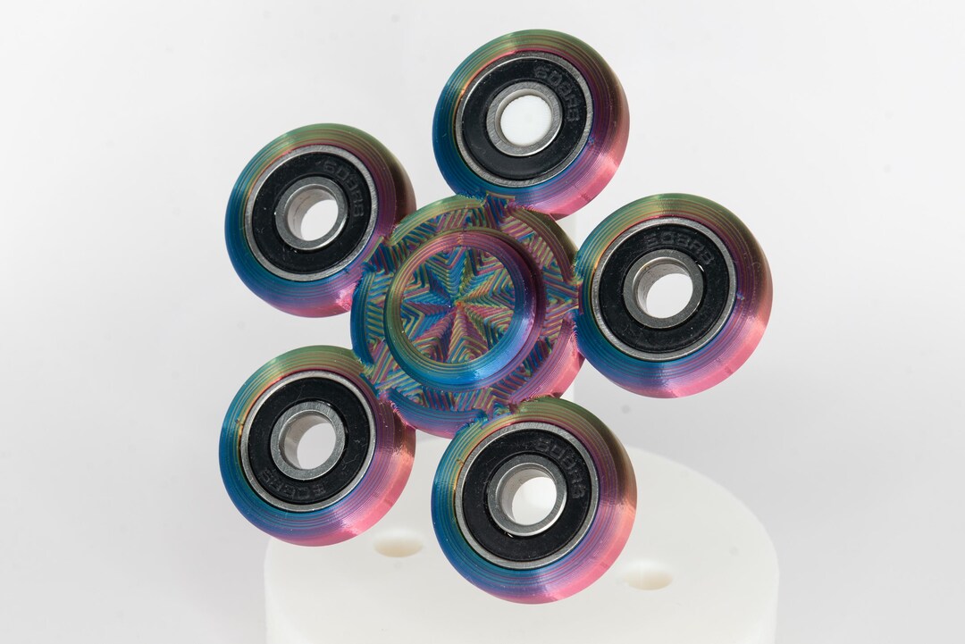3D Printed Fidget Spinner, Long Smooth Spins, 5 Sided - Etsy