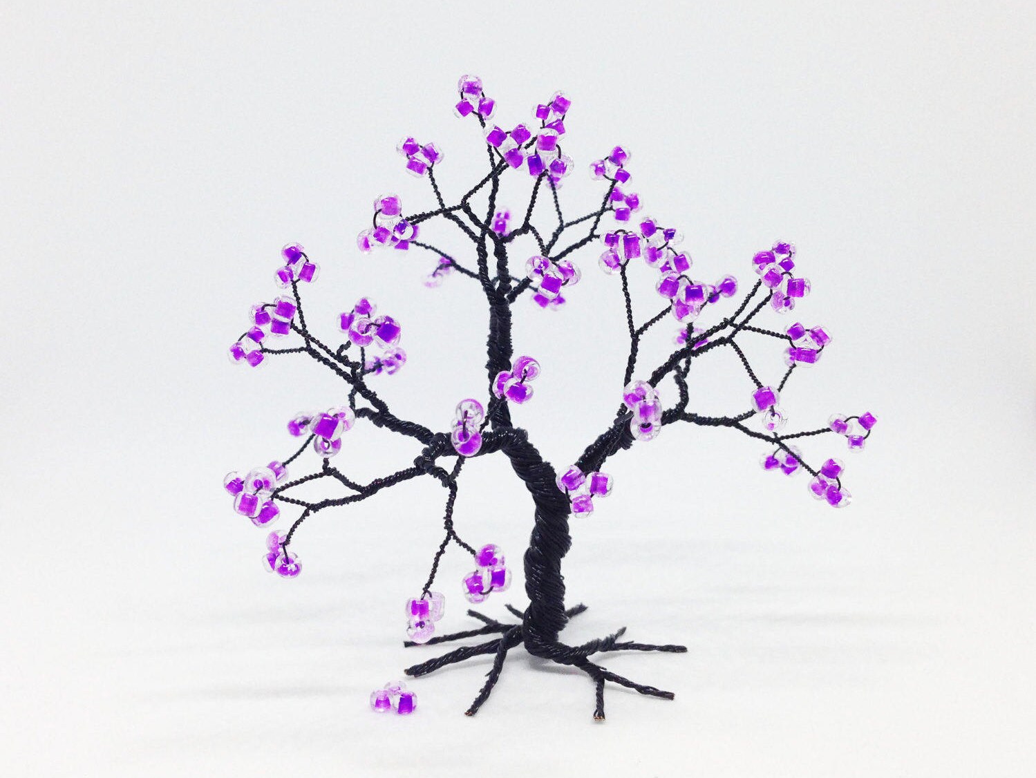 Jacaranda Tree, Black Purple Miniature Wrapped Wire Tree of Life ...