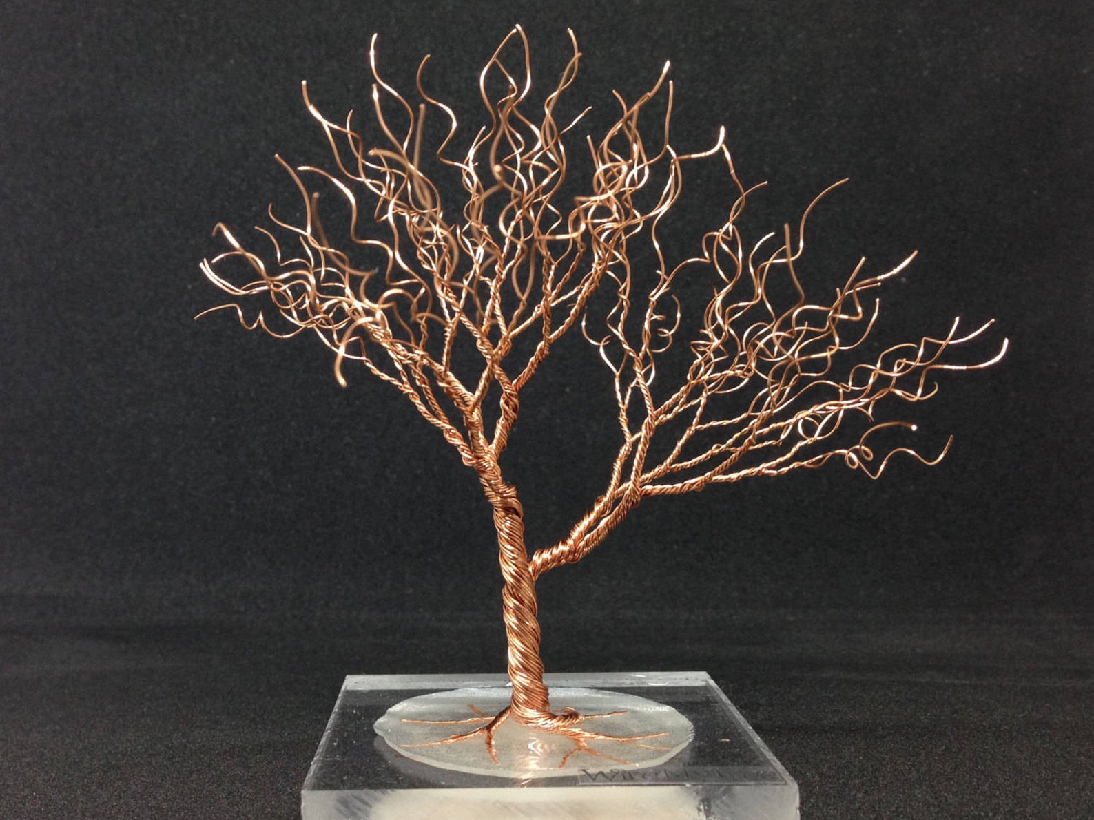 Copper Wire Tree Art Statue, Minimal Miniature Wire Tree of Life ...