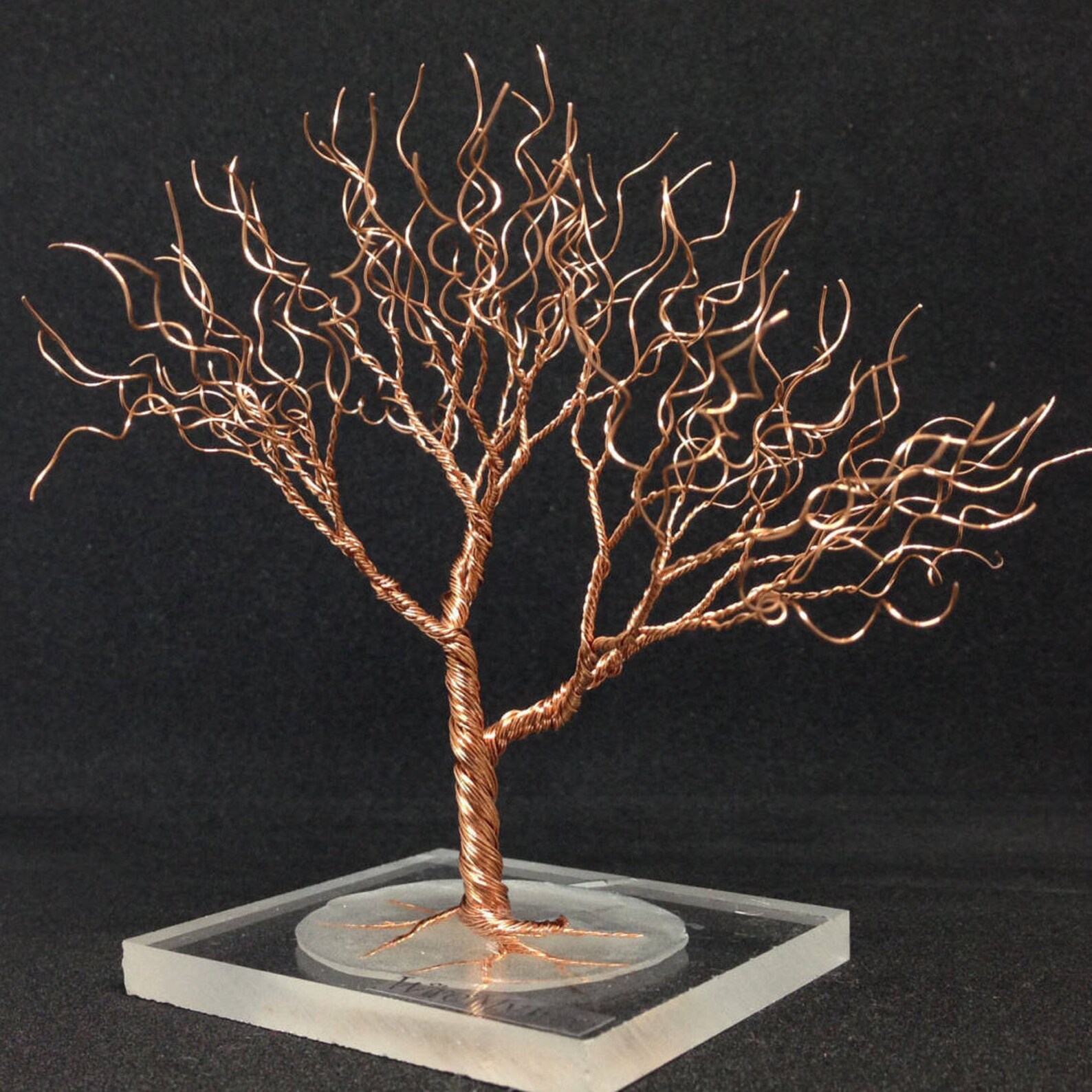 Wire Tree Art Statue Set of 2, Silver Copper Black Brown Minimal ...