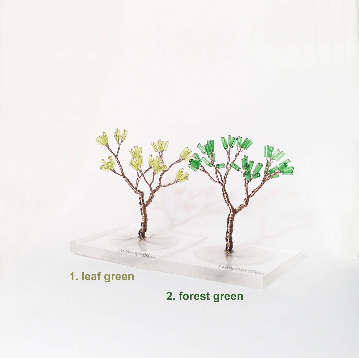 Green Joshua Art Tree Statue Resin Plexi Base, Yucca Palm Tree Minimal ...