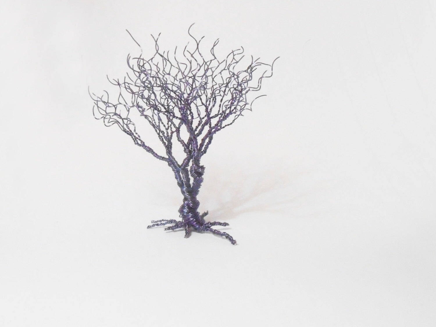 Dark Blue Wire Tree, Minimal Art Statue, Miniature Home Decoration ...