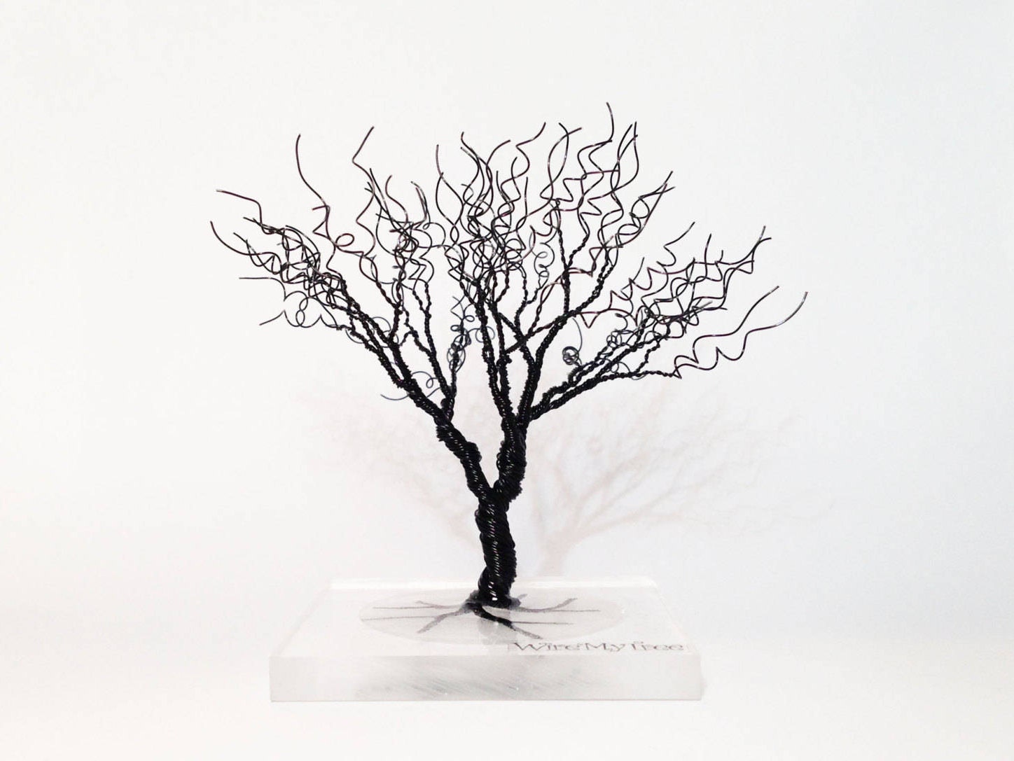 Black Minimal Art Wire Tree Statue, Creepy Spooky Miniature Home ...