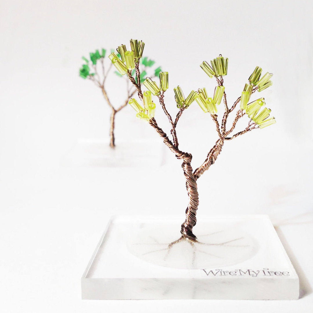 Green Joshua Art Tree Statue Resin Plexi Base, Yucca Palm Tree Minimal ...