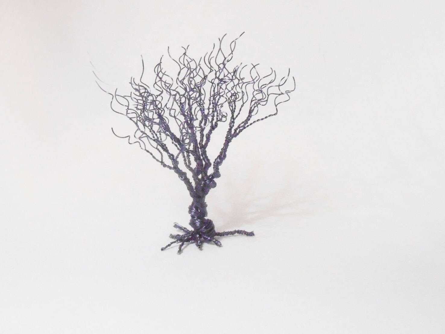 Dark Blue Wire Tree, Minimal Art Statue, Miniature Home Decoration ...