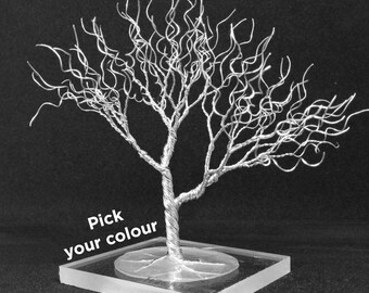 Copper Wire Tree Art Statue, Minimal Miniature Wire Tree of Life ...