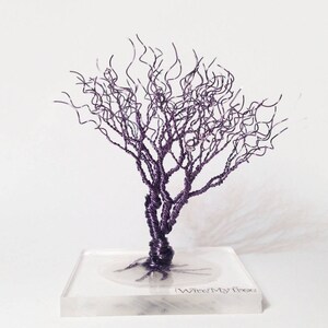 Dark Blue Wire Tree, Minimal Art Statue, Miniature Home Decoration ...